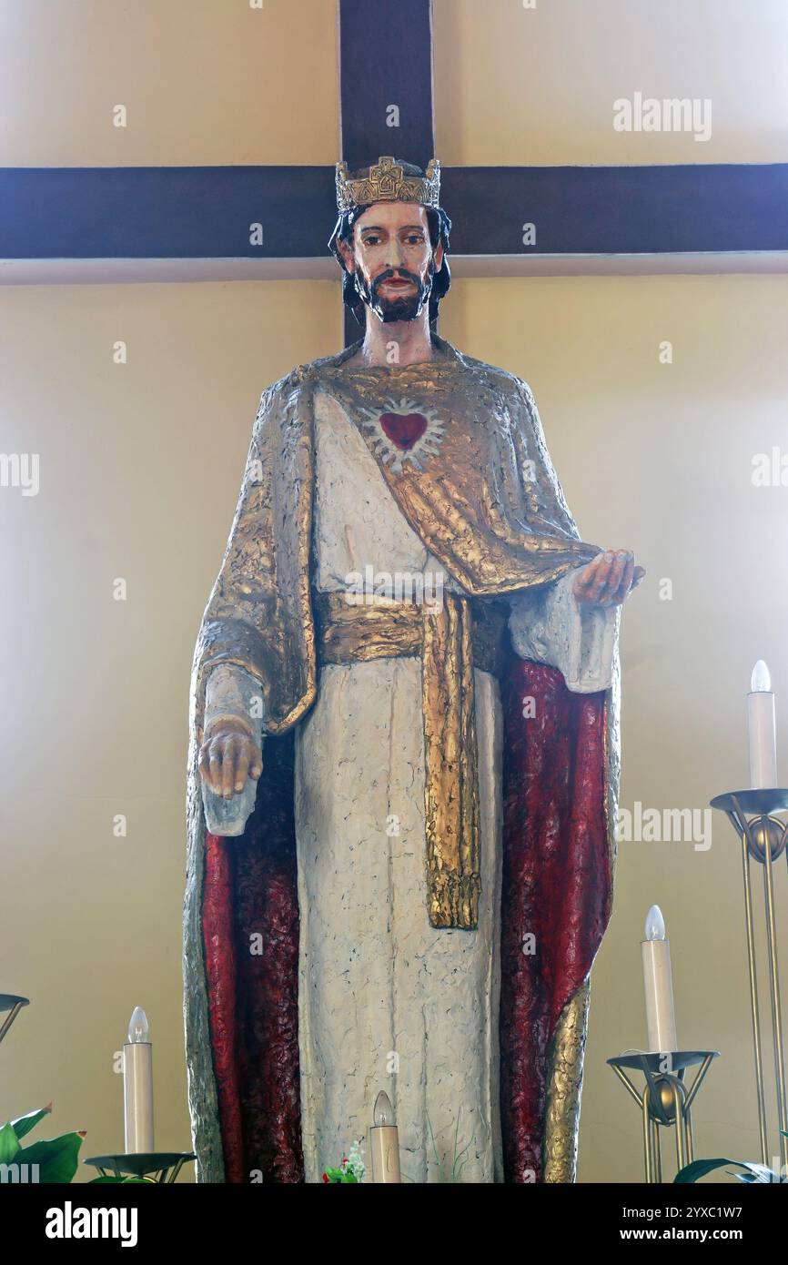 Jesus Christ the King, statue on the main altar in the parish church of ...
