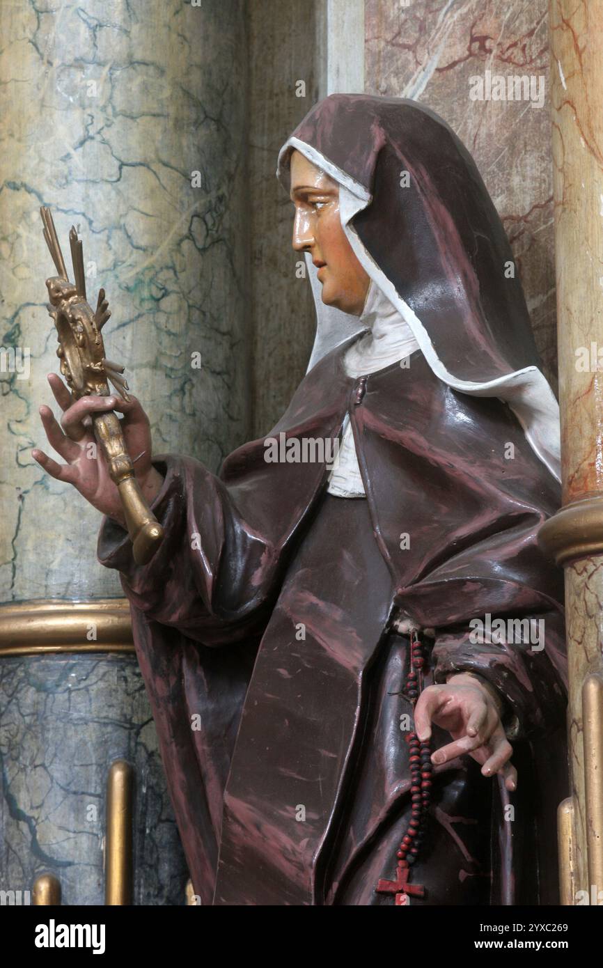 Saint Clare of Assisi, statue on the altar of Our Lady in the ...
