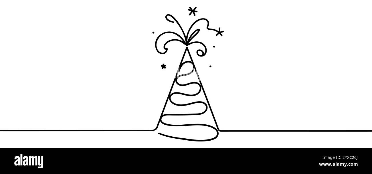Birthday hat silhouette Black and White Stock Photos & Images - Alamy