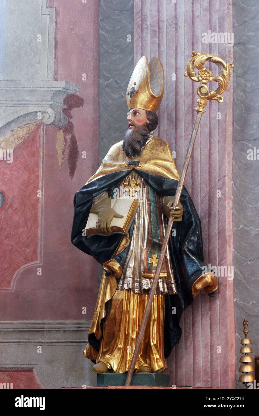 Saint Augustine, statue on the main altar in the Franciscan Church of ...