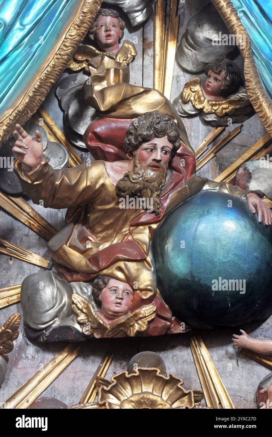 God the Father, statue on the altar of Saint Joseph in the Franciscan ...