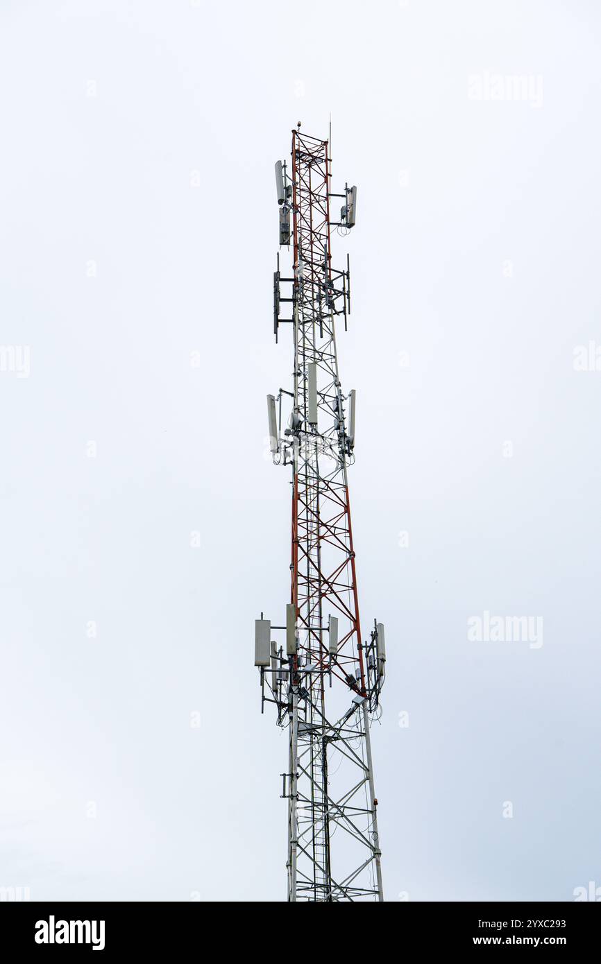 Aerial view of mobile phone cell tower Stock Photo - Alamy