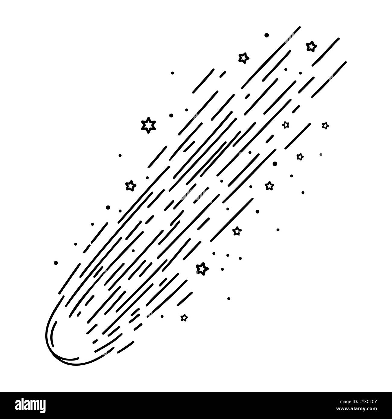 Meteor falling icon cartoon Black and White Stock Photos & Images - Alamy