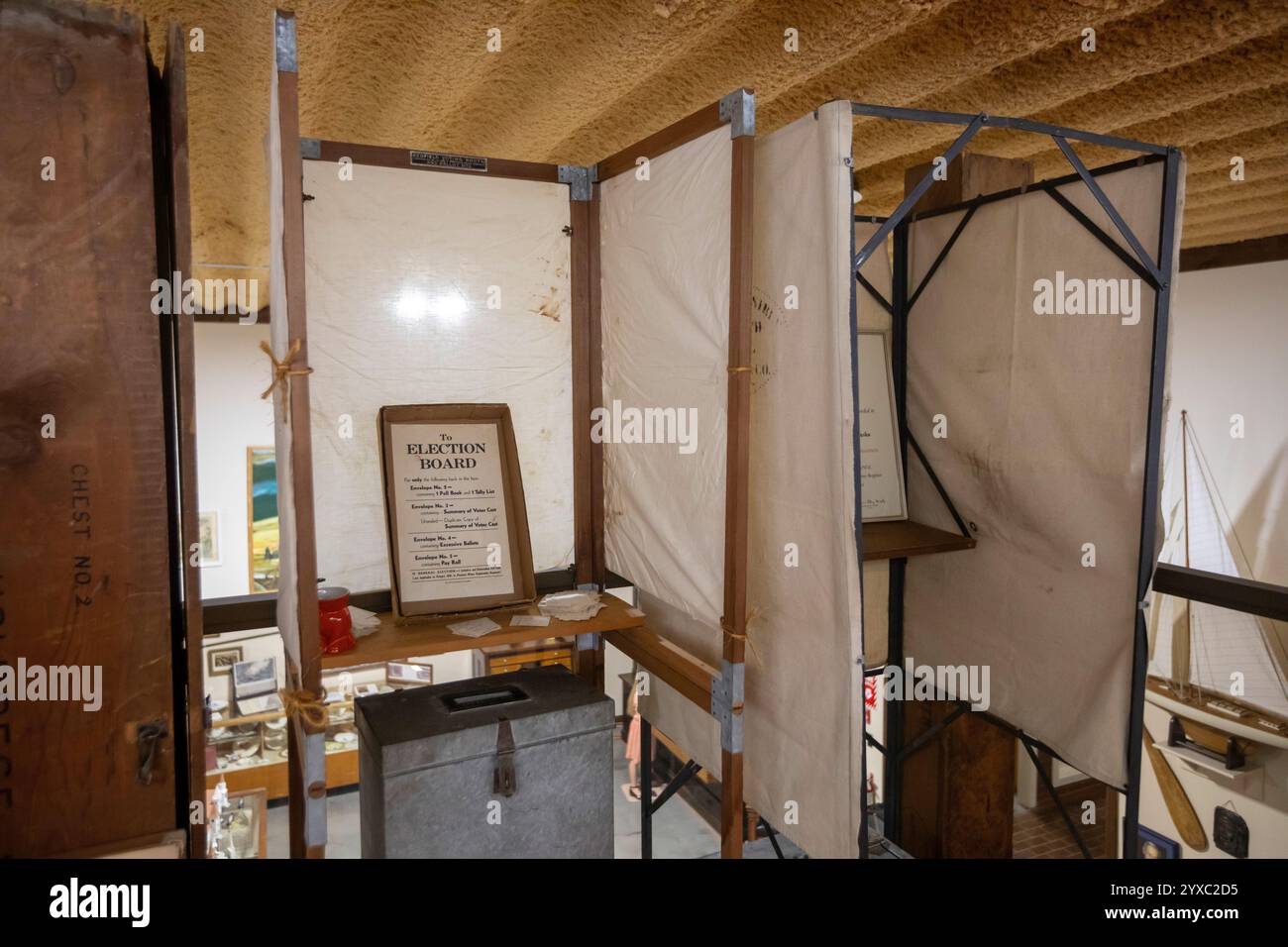 Holdrege, Nebraska - Voting booths on display at the Nebraska Prairie ...