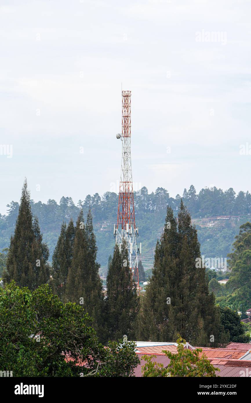 Aerial view of mobile phone cell tower Stock Photo - Alamy