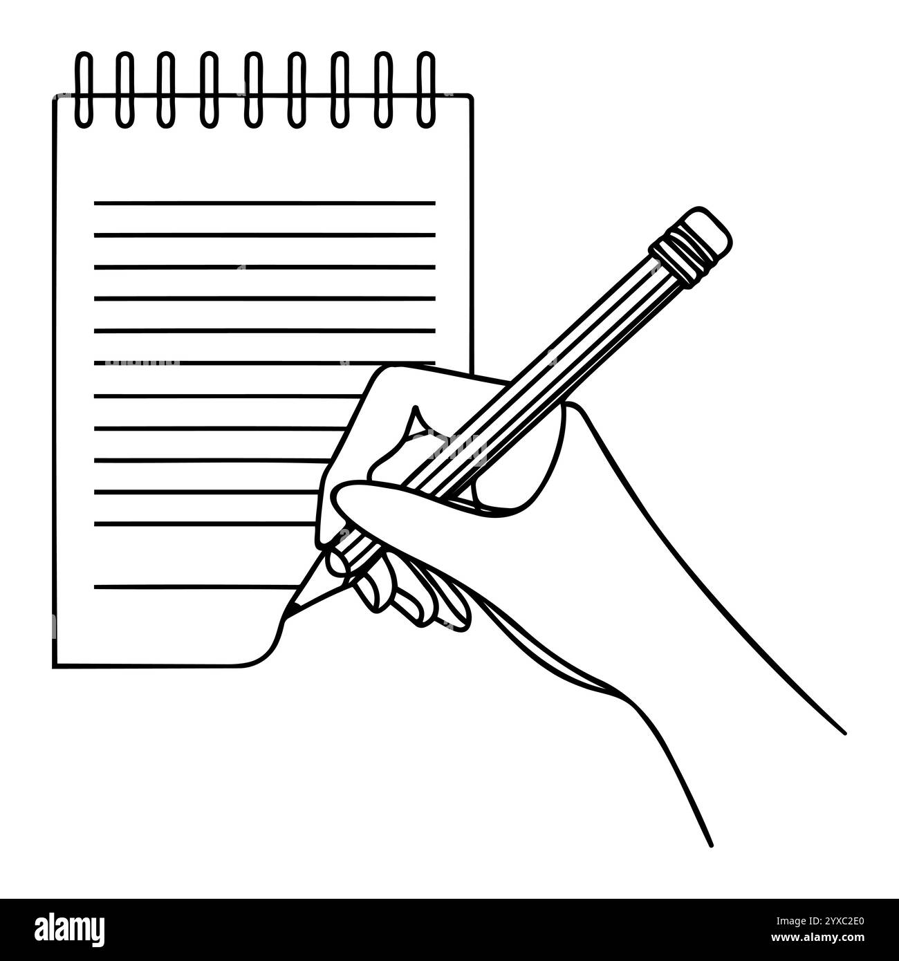 Paper and pencil line art Black and White Stock Photos & Images - Alamy