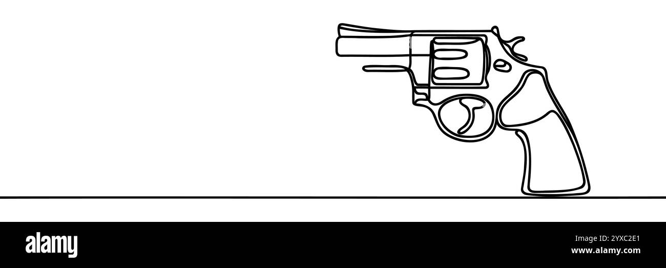 Vector Sketch line drawn Revolver Pistol Stock Vector Image & Art - Alamy