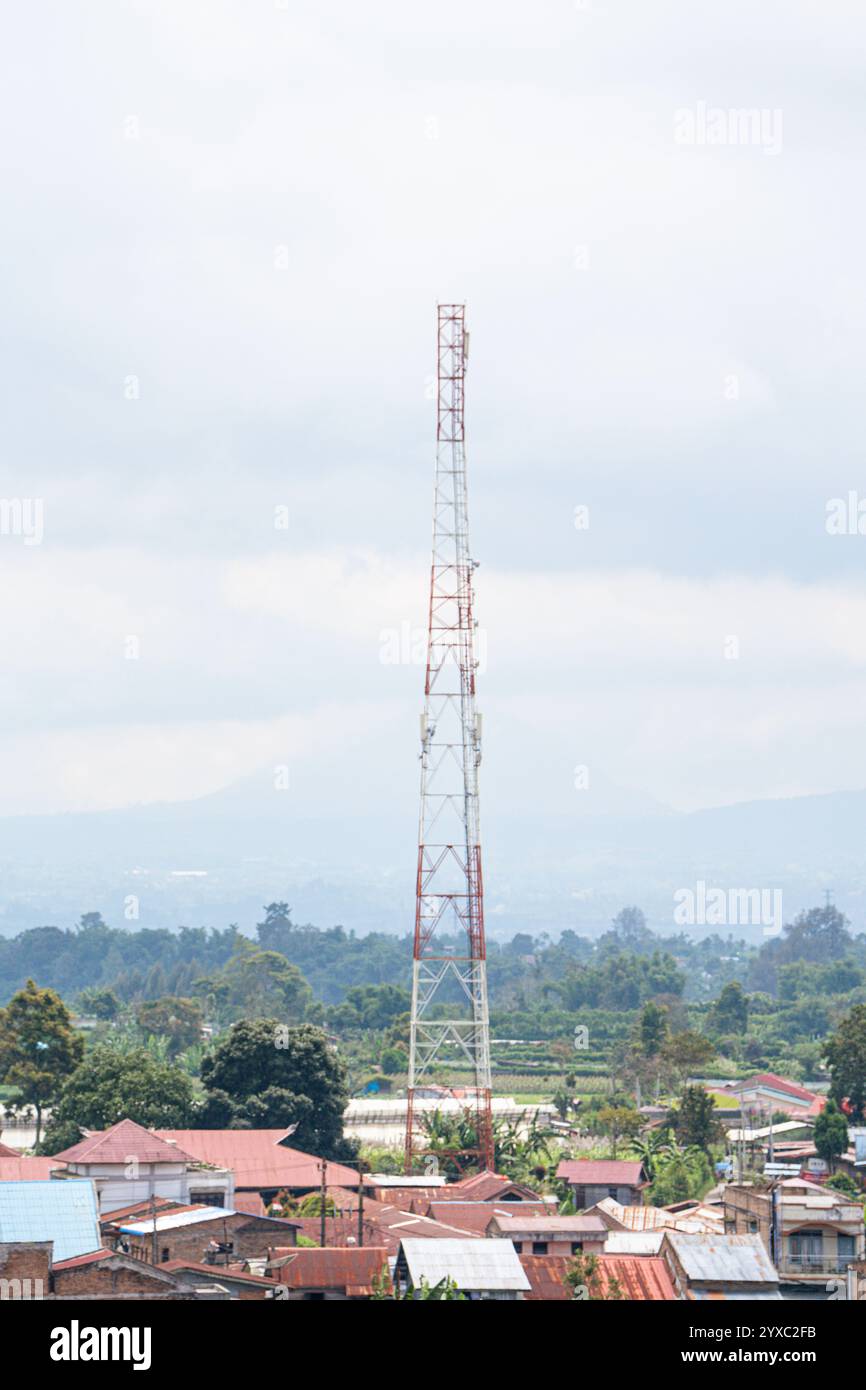 Aerial view of mobile phone cell tower Stock Photo - Alamy