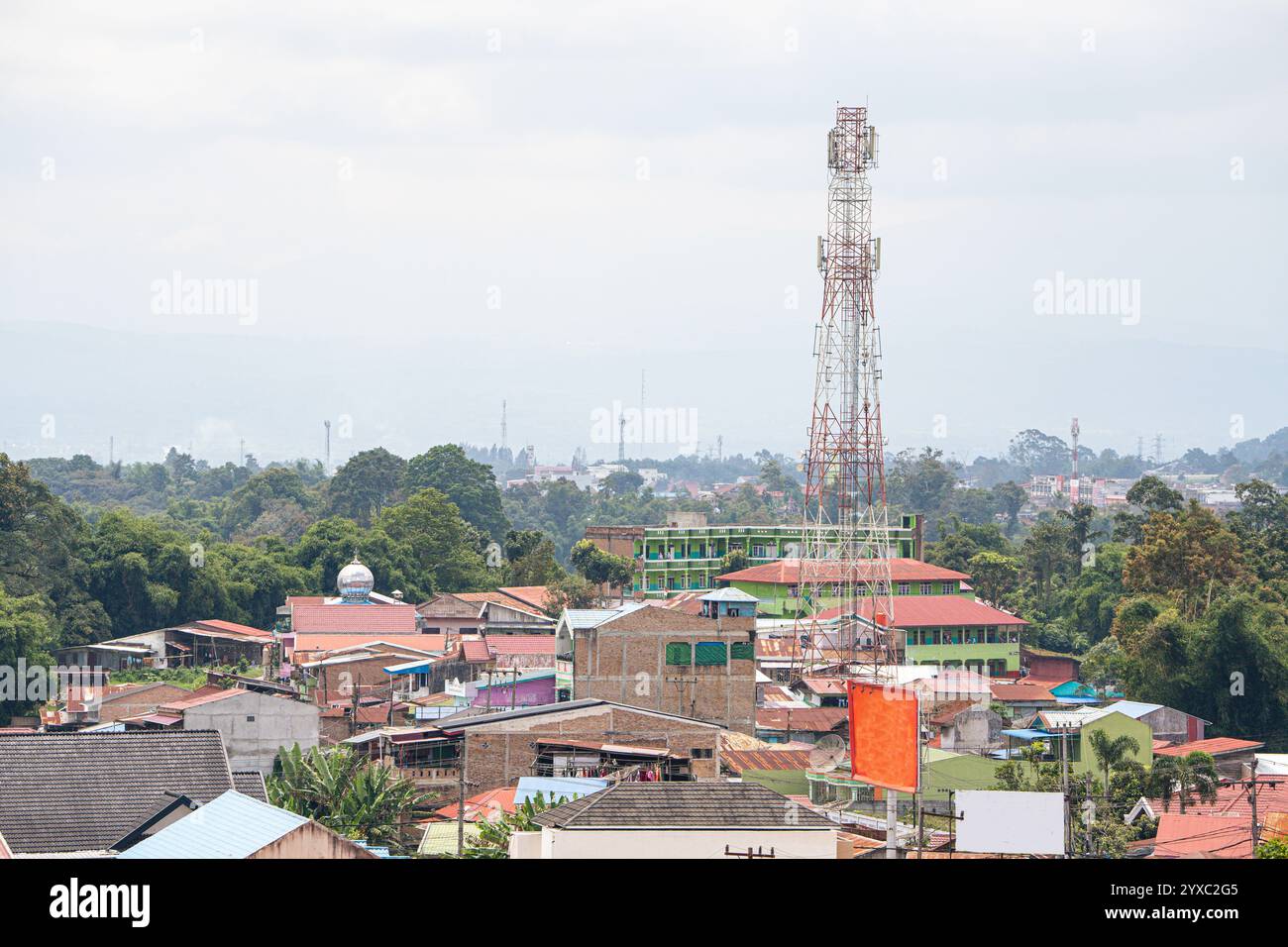 Aerial view of mobile phone cell tower Stock Photo - Alamy