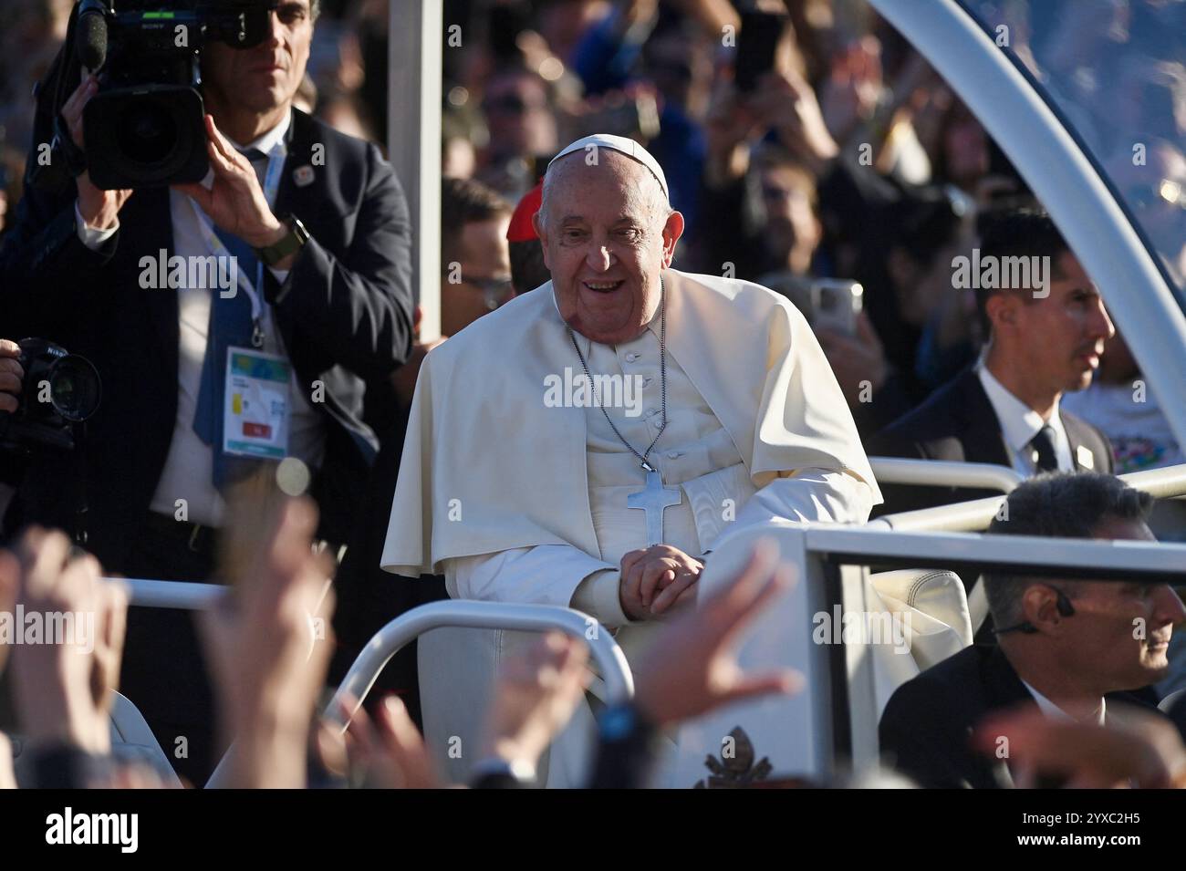 Pope Francis during his visit in Ajaccio, as part of his trip on the ...