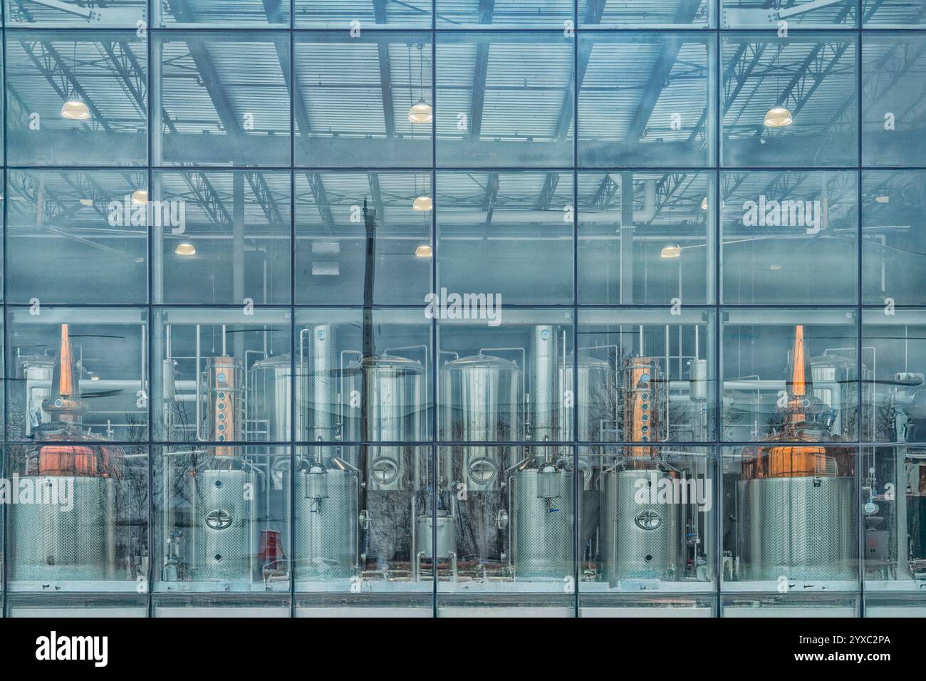 Distillery window views Stock Photo - Alamy