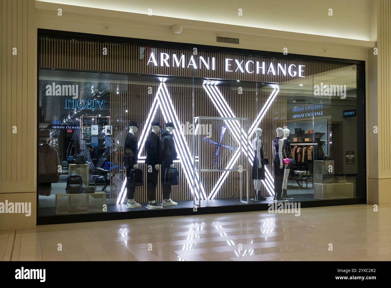 BLOOMINGTON, MN, USA, DECEMBER 13, 2024: Armani Exchange retail store ...