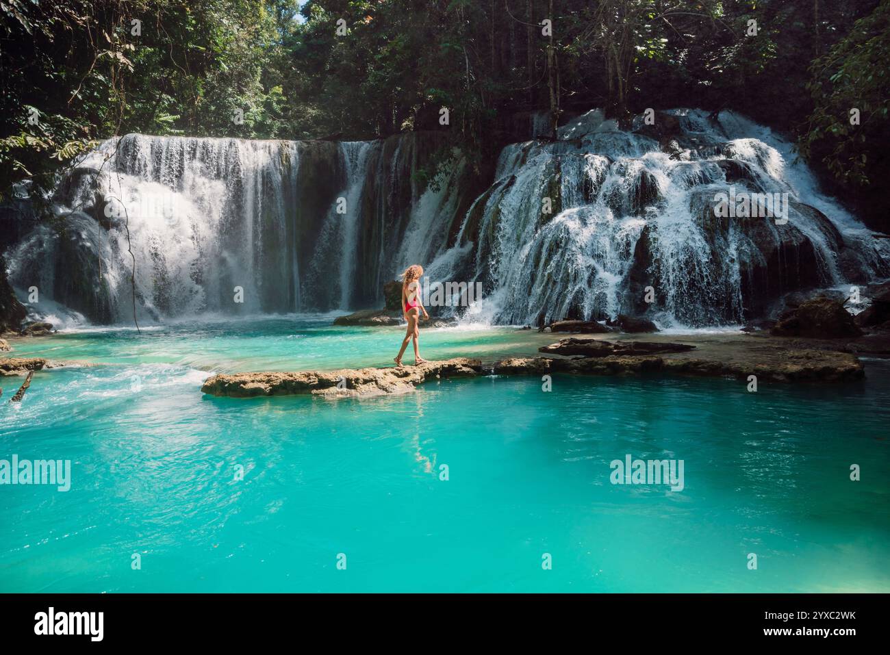Aerial view woman traveler walking hi-res stock photography and images ...