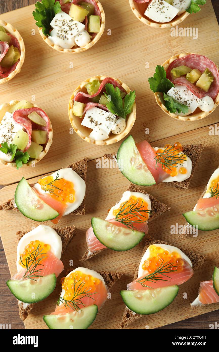 Top view canapes different hi-res stock photography and images - Alamy