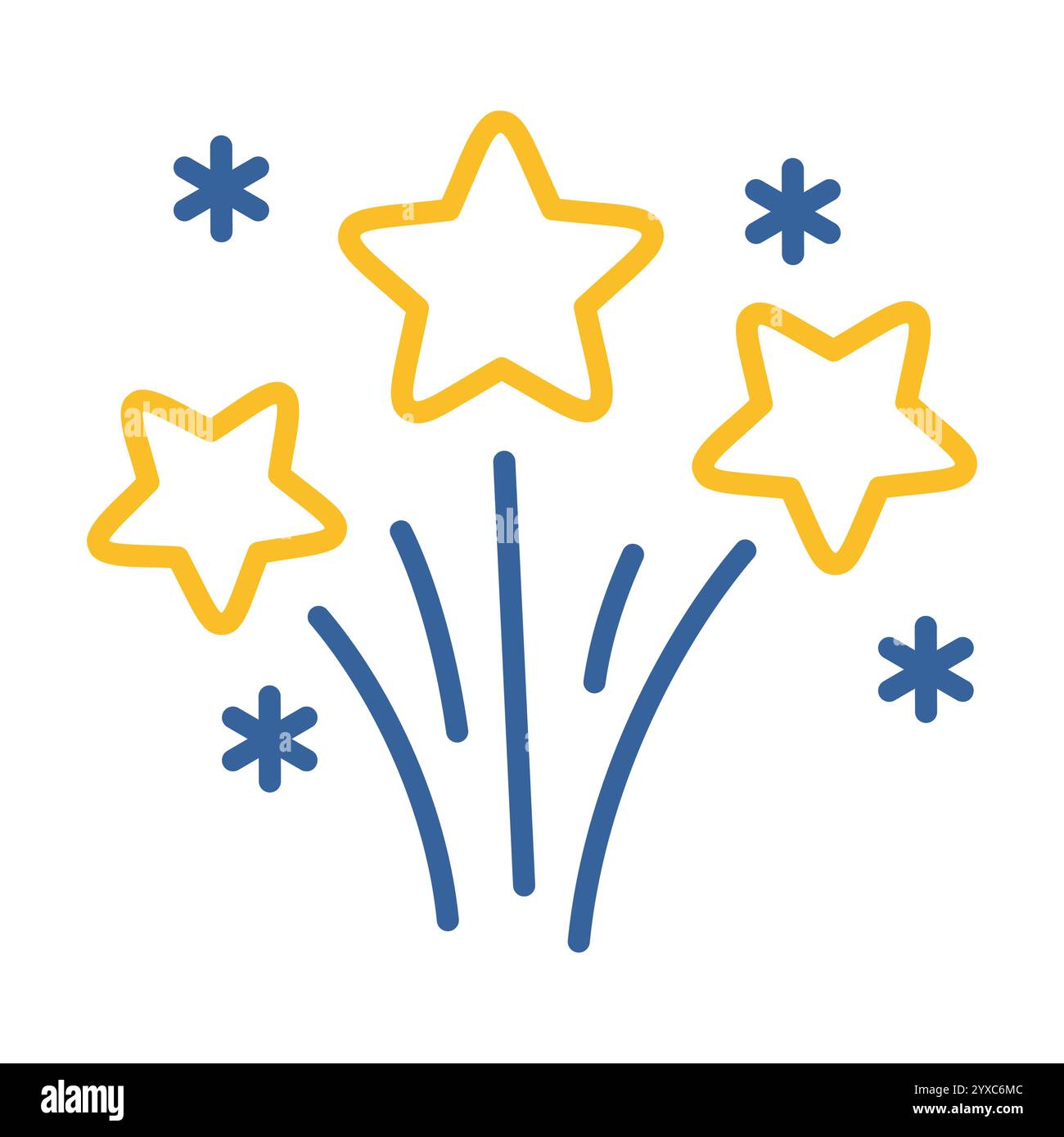 Fireworks explosion splash with stars vector icon. Winter sign. Graph ...