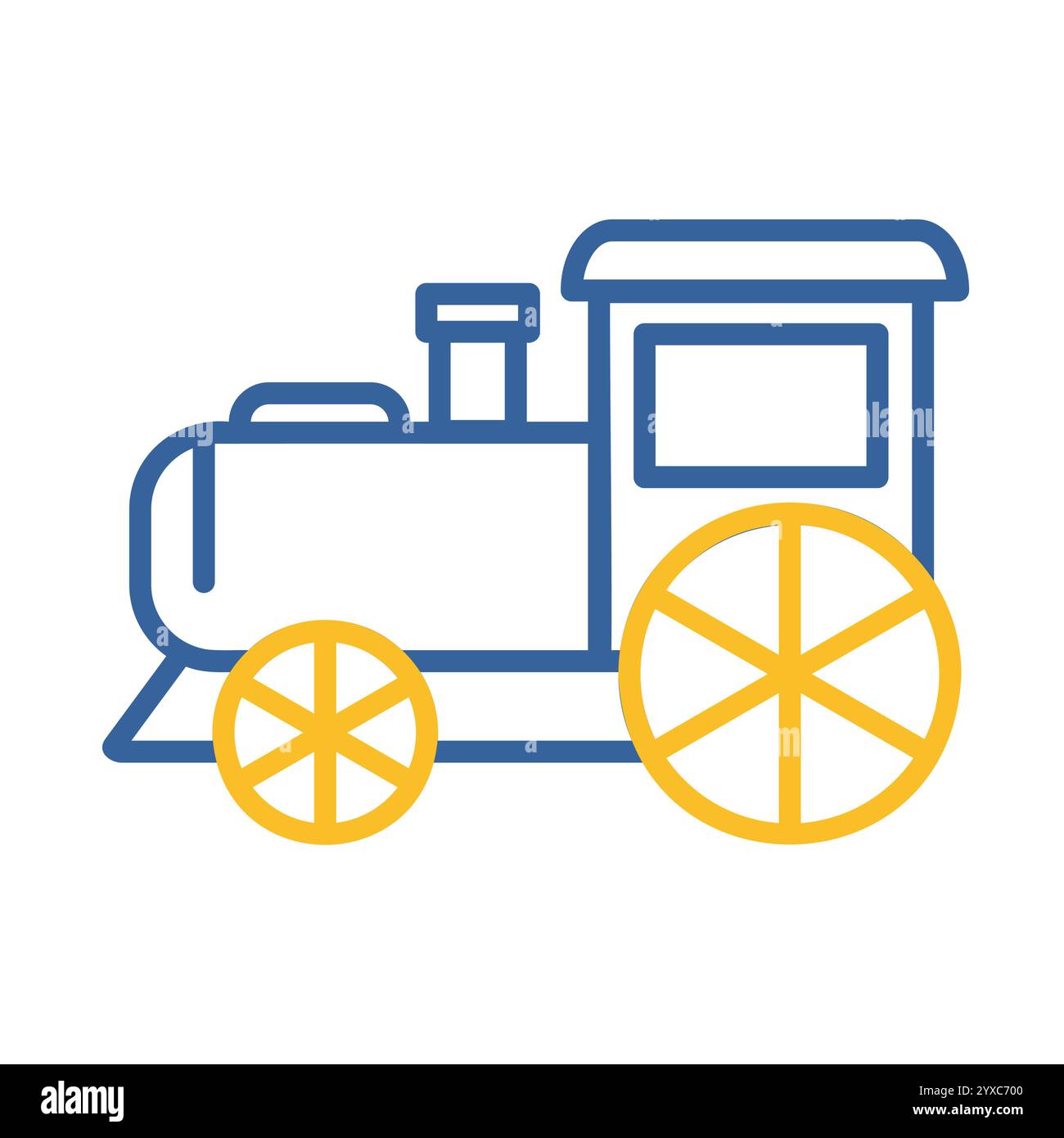 Vintage steam locomotive vector icon. Children's railway transport sign ...