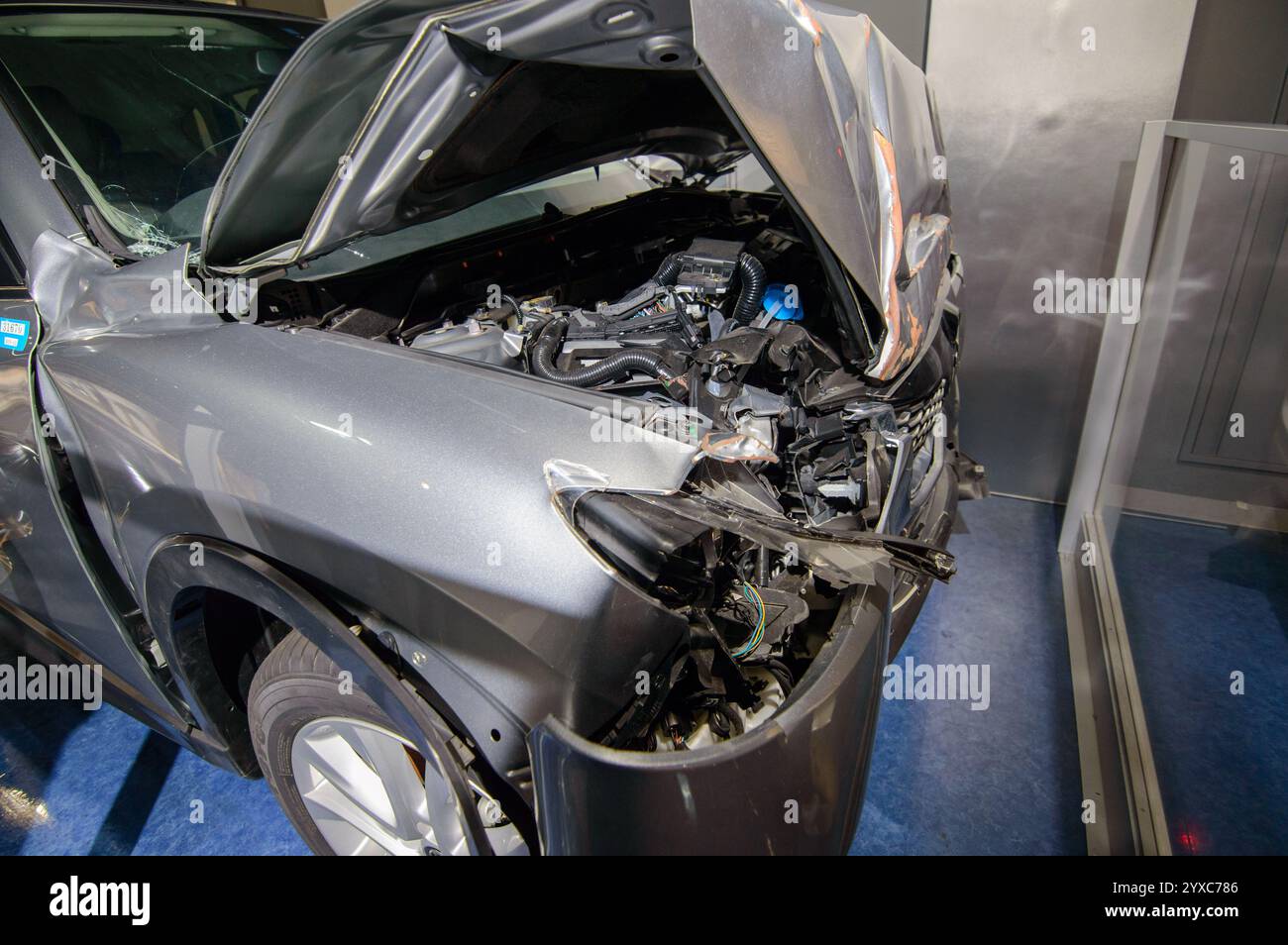 Mazda car safety crash test exhibited in Mazda car museum and assembly ...