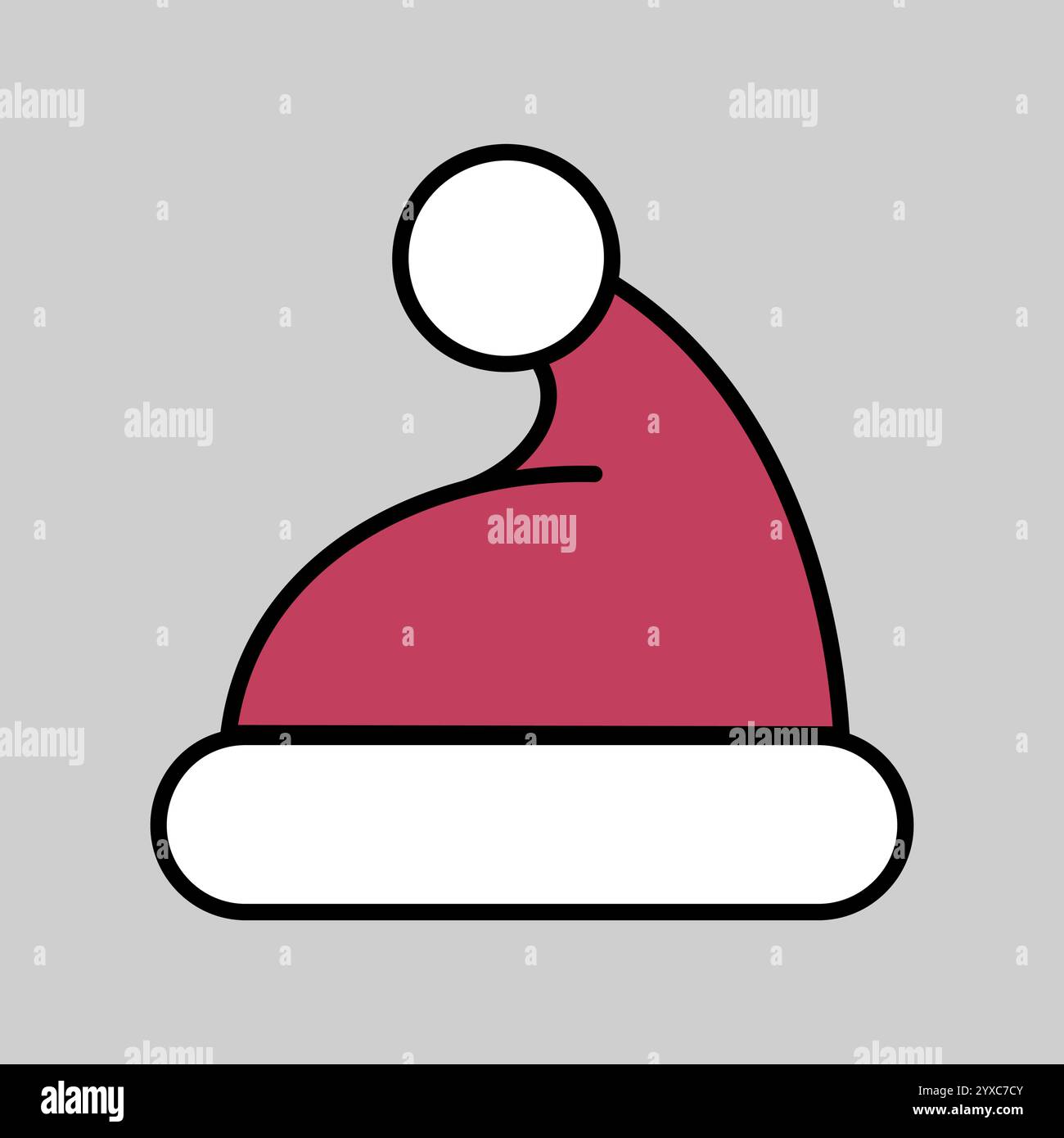 Santa Claus hat vector icon. Winter sign. Graph symbol for event and ...