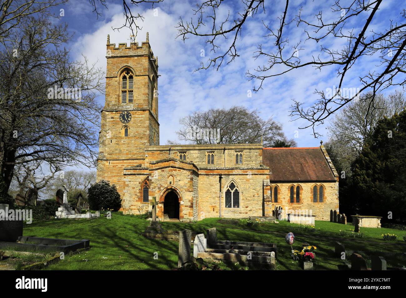 St Peters church, Cogenhoe village, Northamptonshire county; England ...