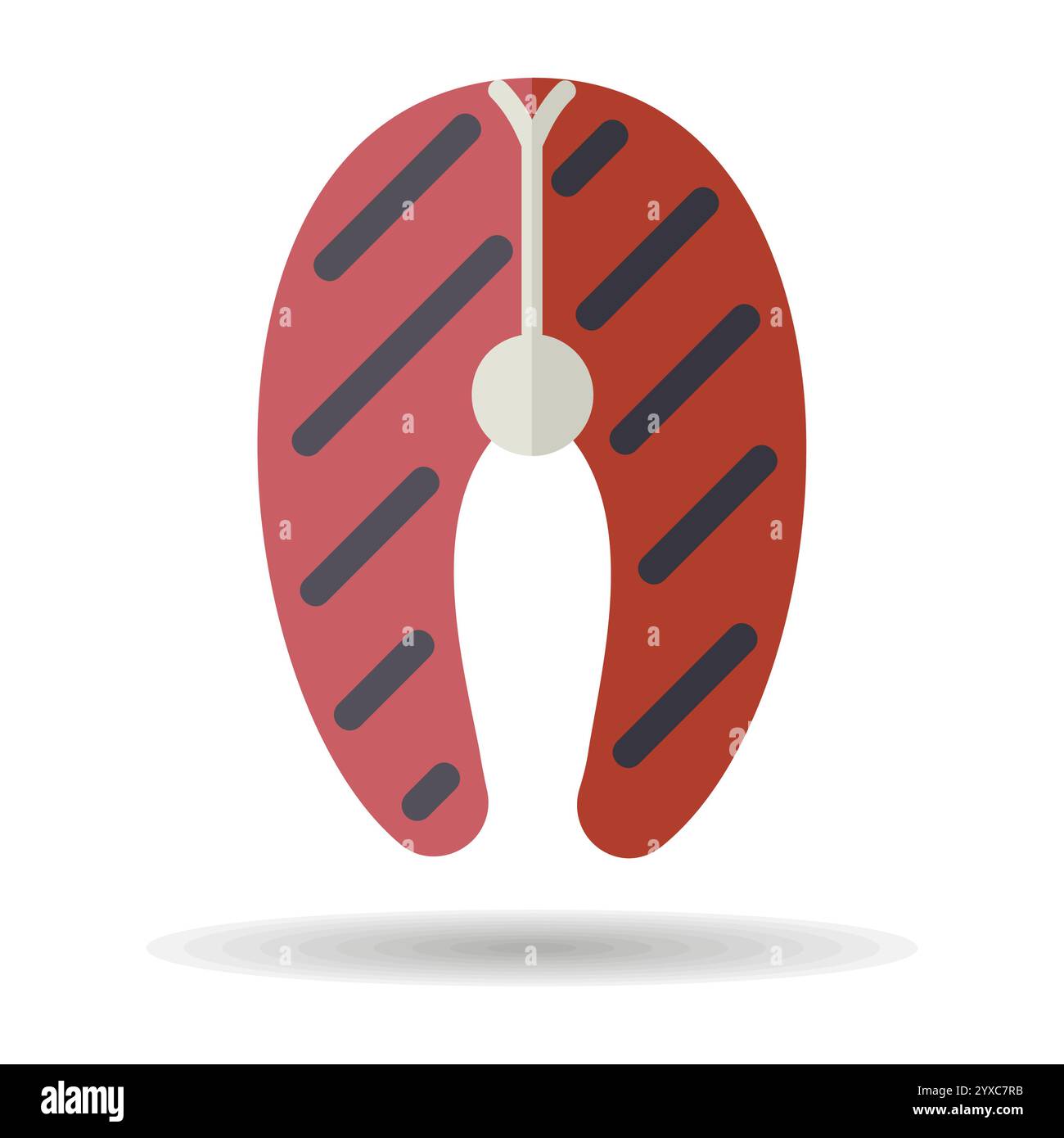Salmon meat vector icon. Barbecue and bbq grill sign. Graph symbol for ...