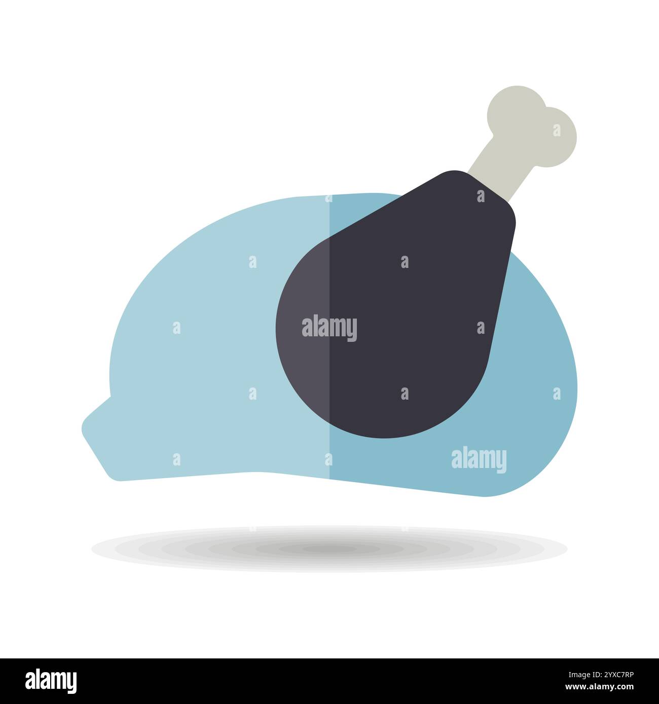 Whole roast chicken vector icon food meat. Barbecue and bbq grill sign ...