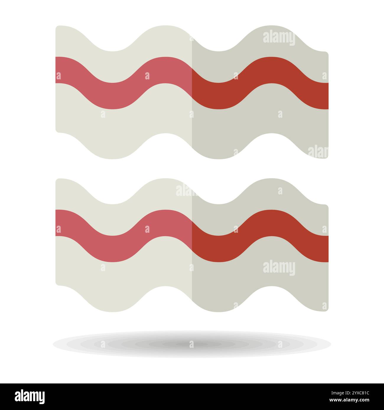 Bacon Strips vector icon food meat. Barbecue and bbq grill sign. Graph ...
