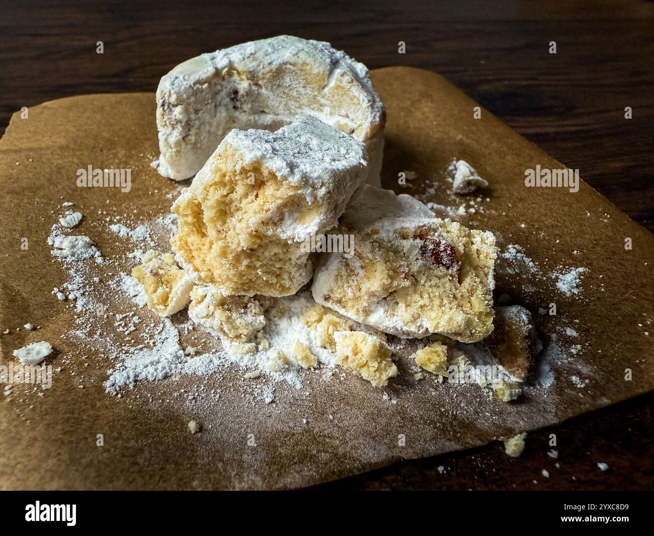 Traditional Kavala cookies with almond. Ready to eat Stock Photo - Alamy