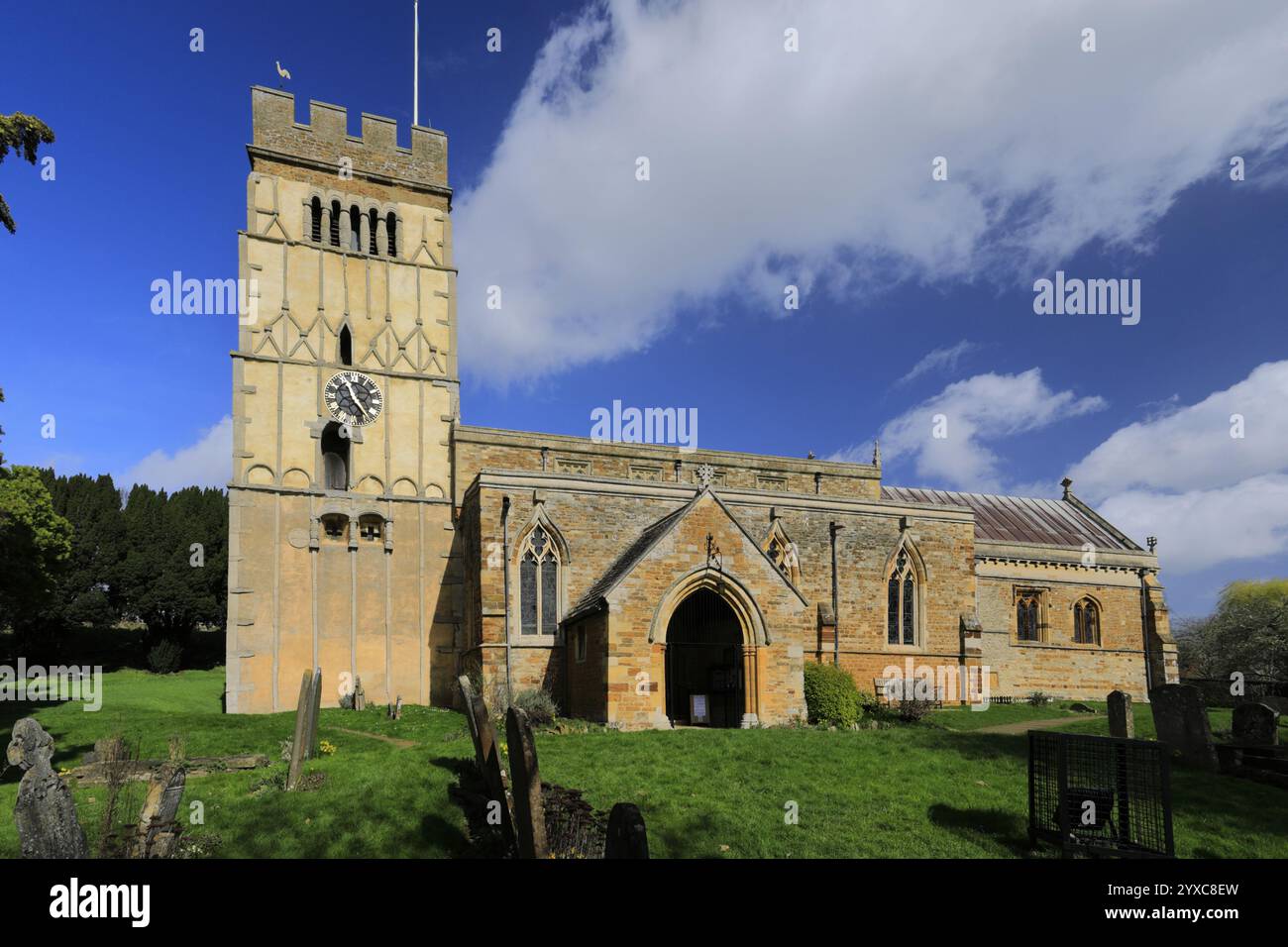 All Saints Church, Earls Barton village, Northamptonshire county ...