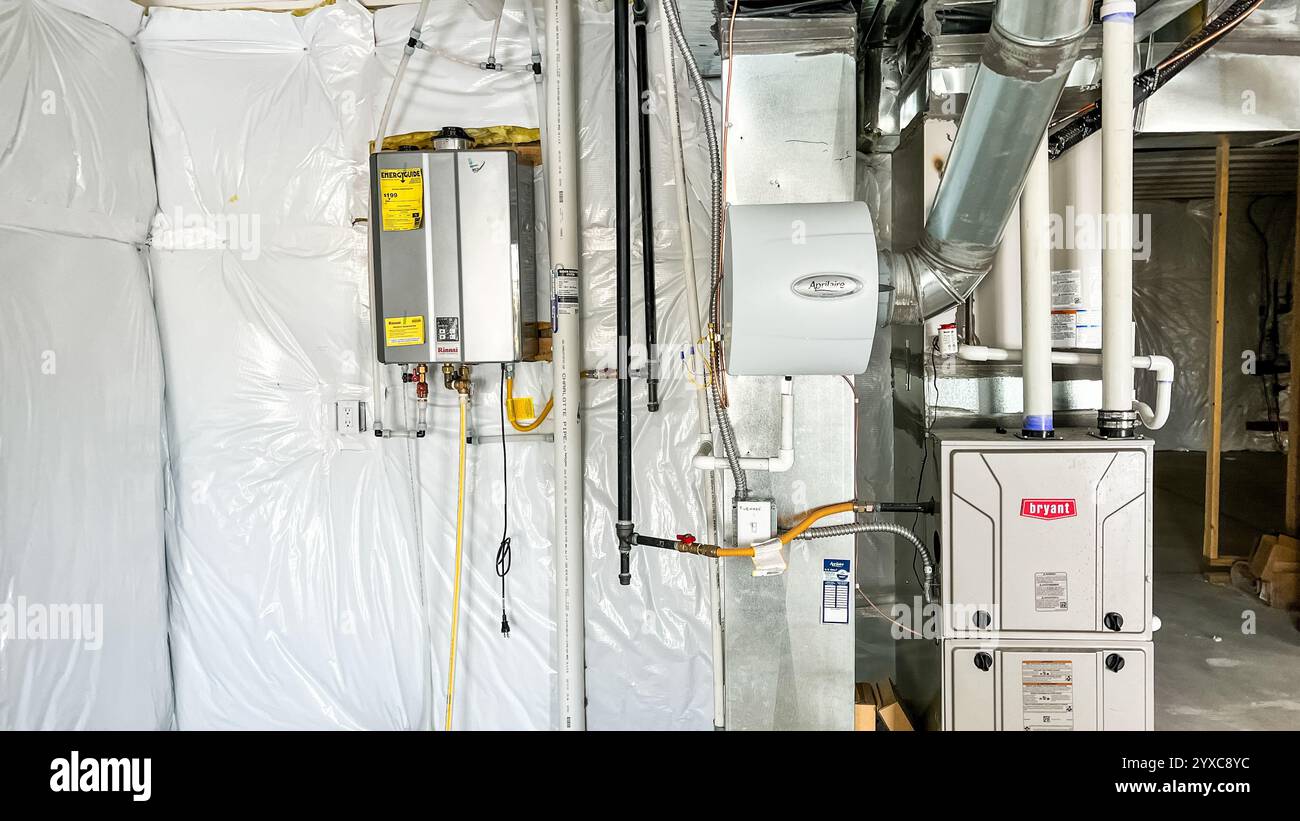 New Construction HVAC System in Residential Home Stock Photo - Alamy