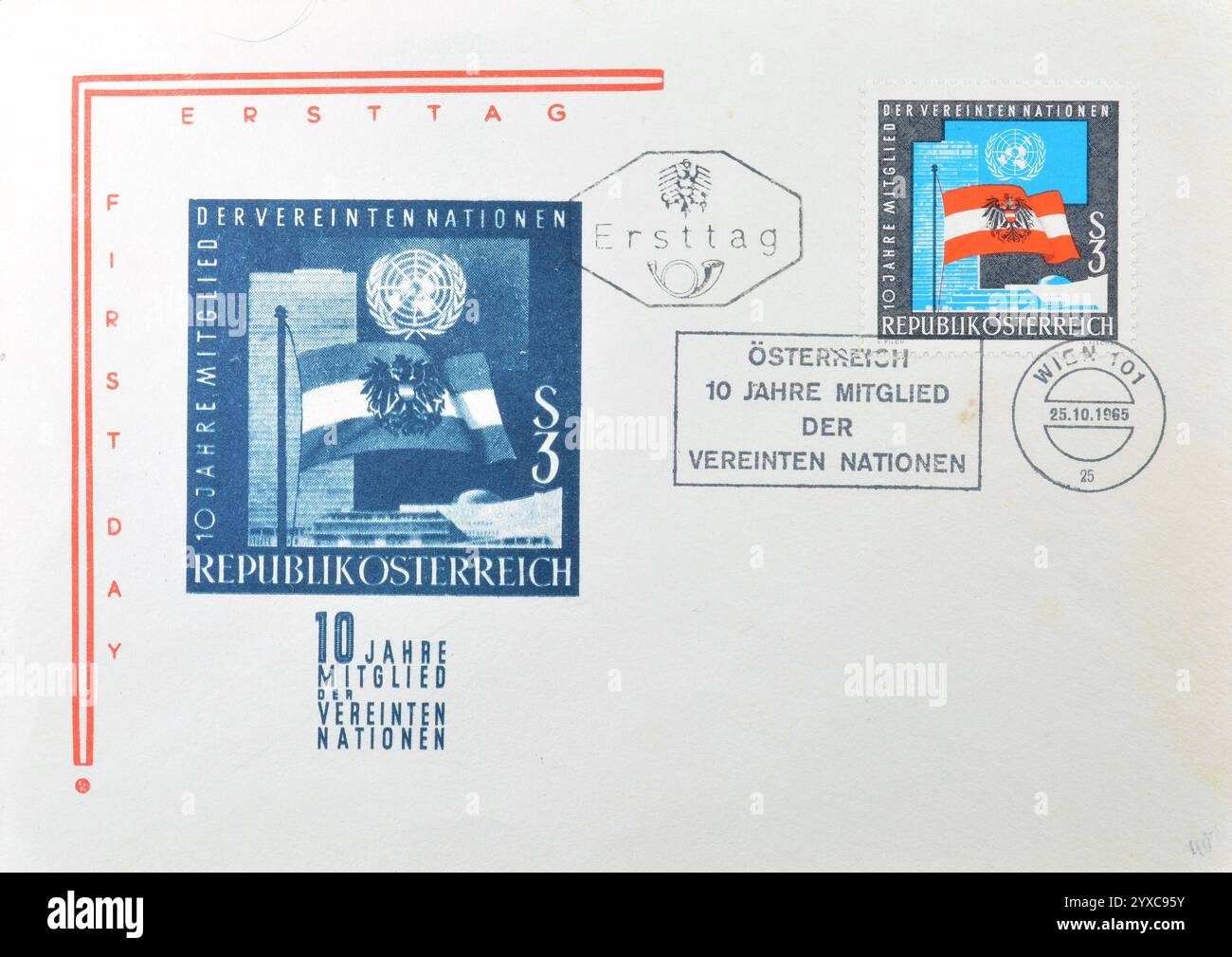 First Day Cover Letter printed by Austria, with cancelled postage stamp ...