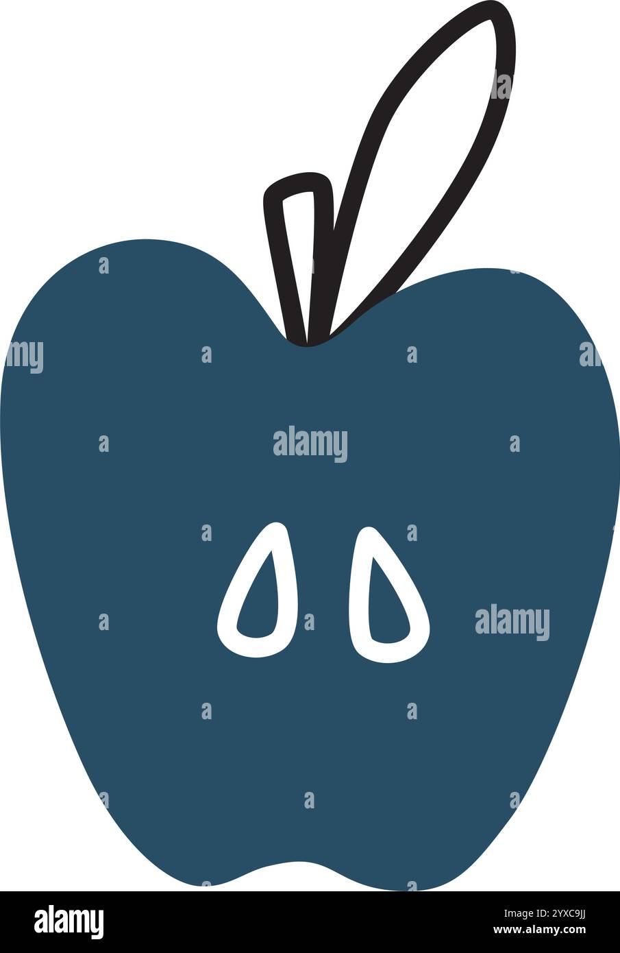 Apple doodle icon or logo, hand drawn in modern style. Isolated on ...