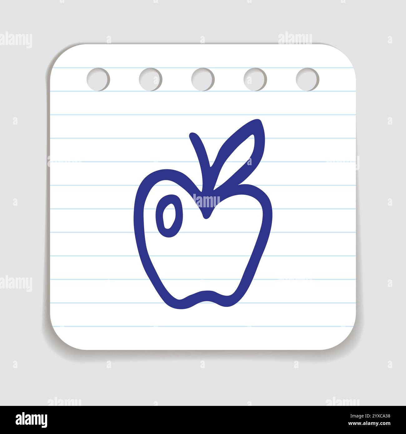 Apple doodle icon hand drawn with blue pen on a notepaper Stock Vector ...