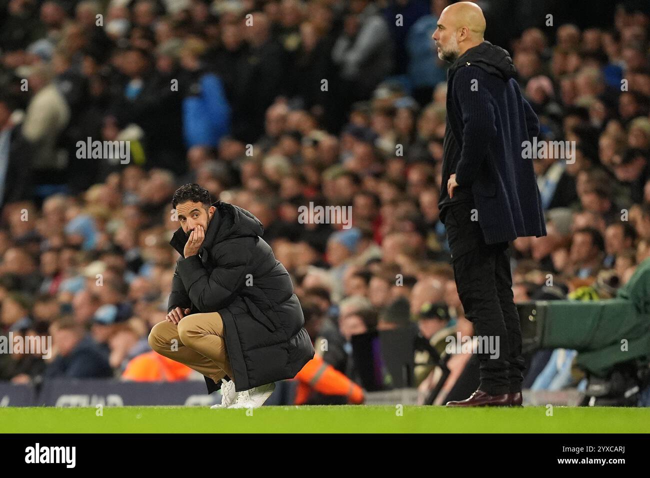 Manchester United manager Ruben Amorim reacts on the touchline during ...
