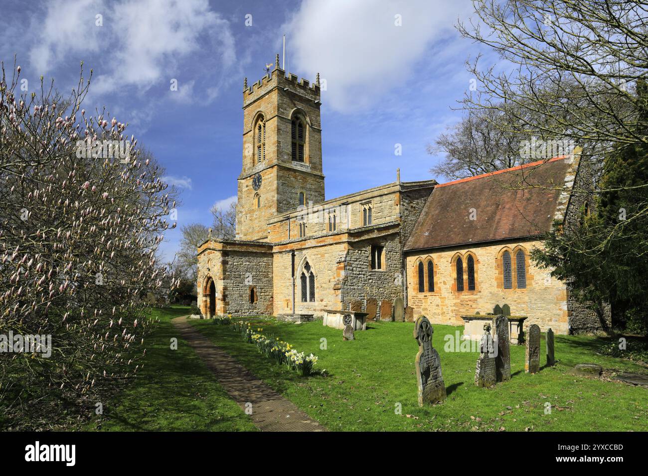 St Peters church, Cogenhoe village, Northamptonshire county; England ...