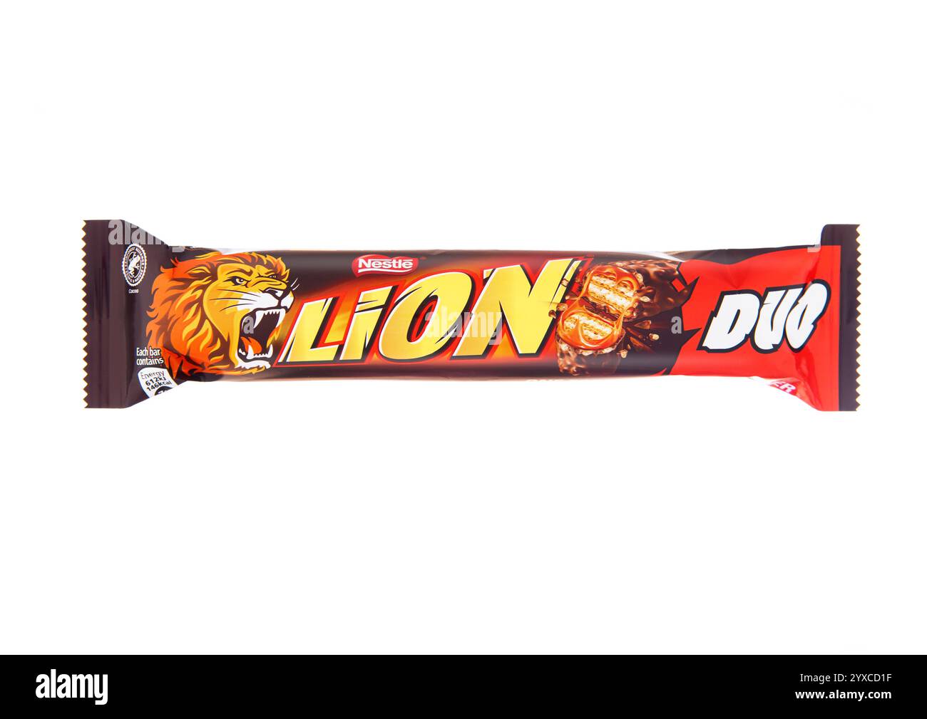 LONDON, UK - NOVEMBER 10, 2024: Lion Duo combination of cereals covered ...