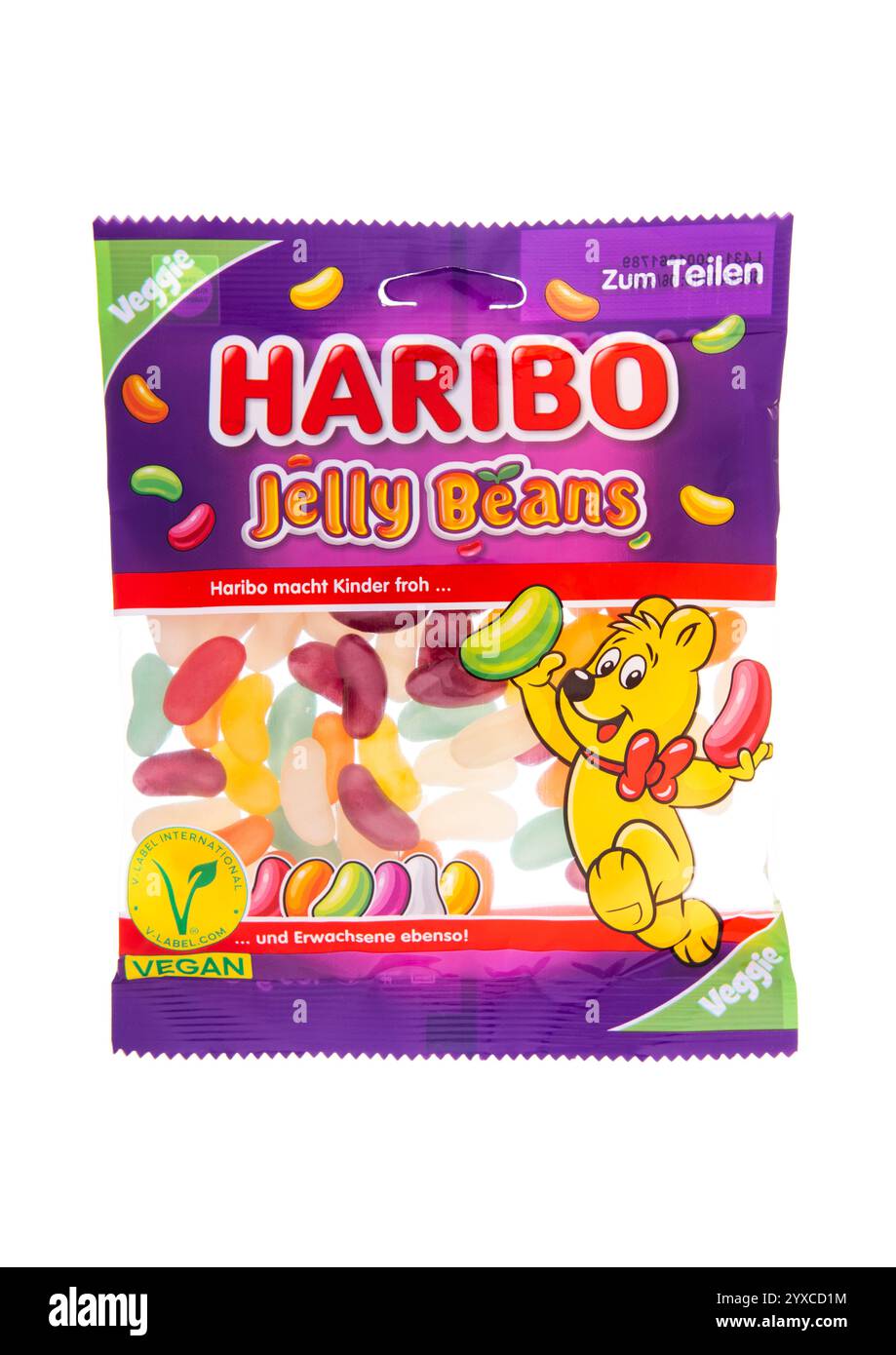 LONDON, UK - DECEMBER 19, 2024: Haribo original colorful jelly beans ...