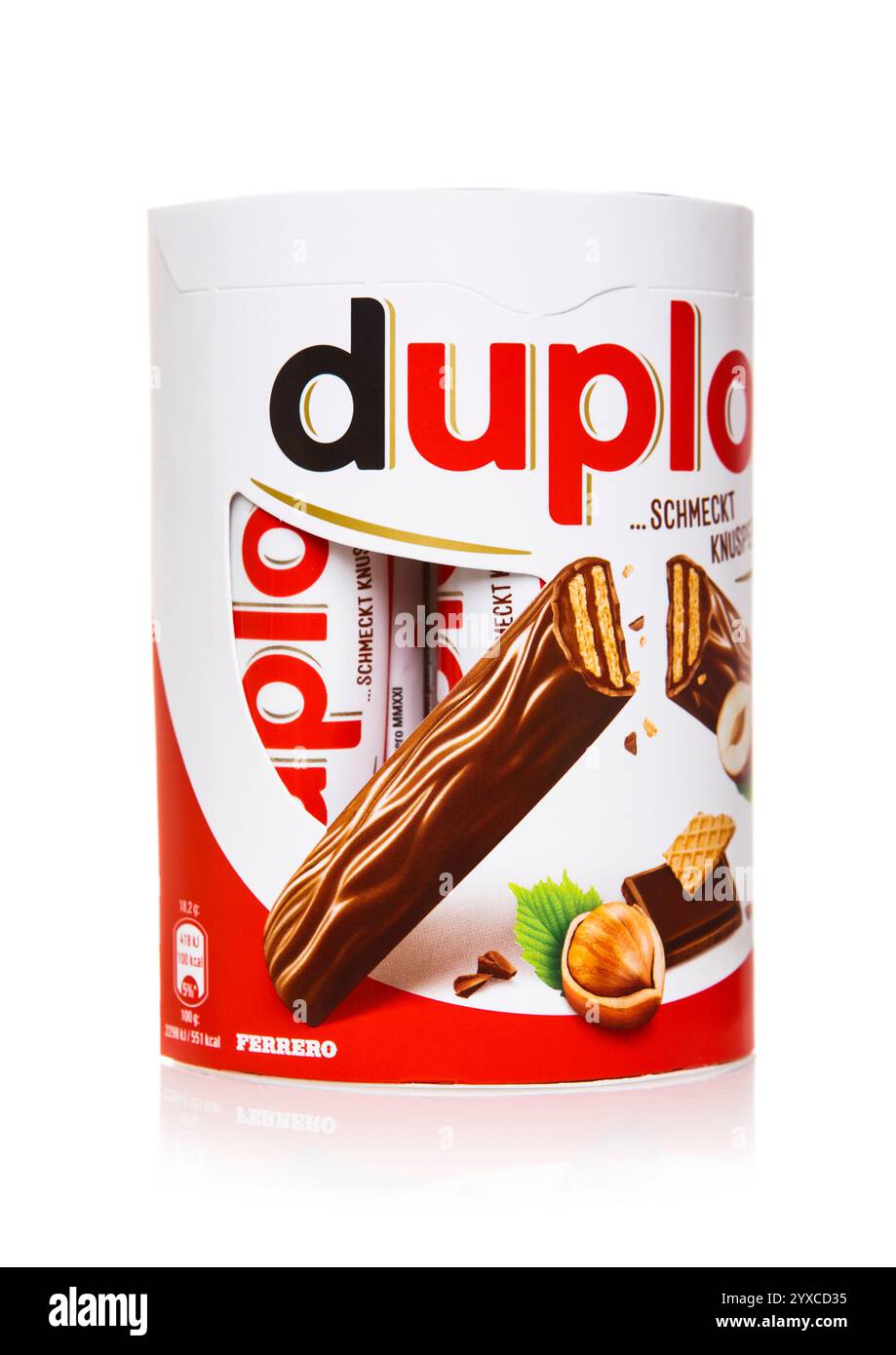 LONDON, UK - DECEMBER 02, 2024: Duplo chocolate bar with wafer and ...