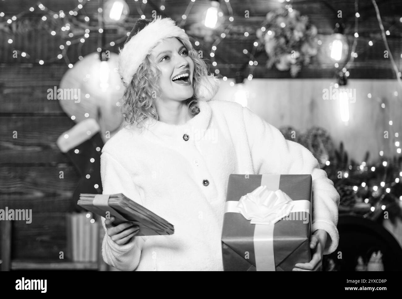 Cute happy parcel box Black and White Stock Photos & Images - Alamy