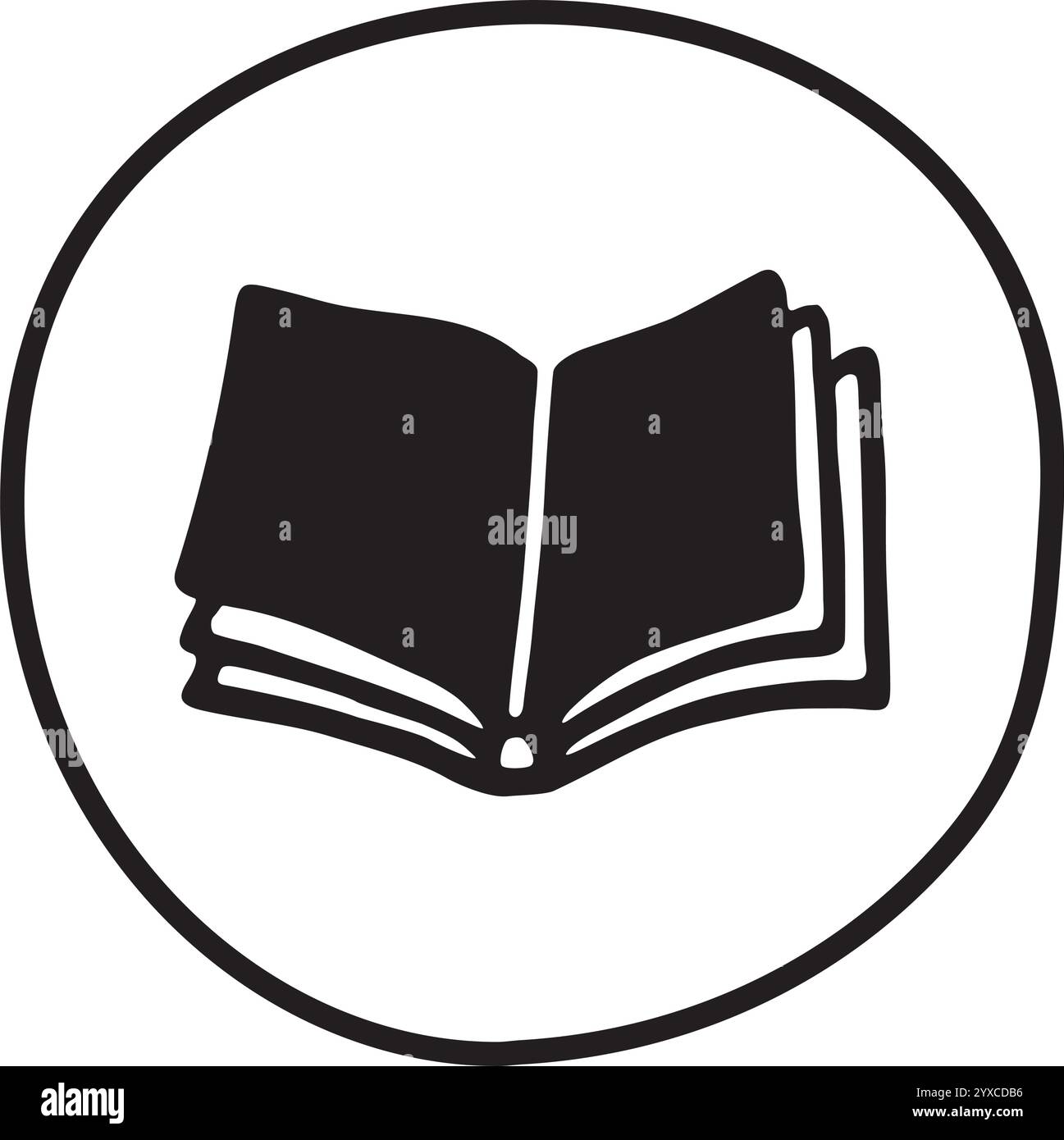 Doodle book icon hand drawn with thin line in minimalistic style ...