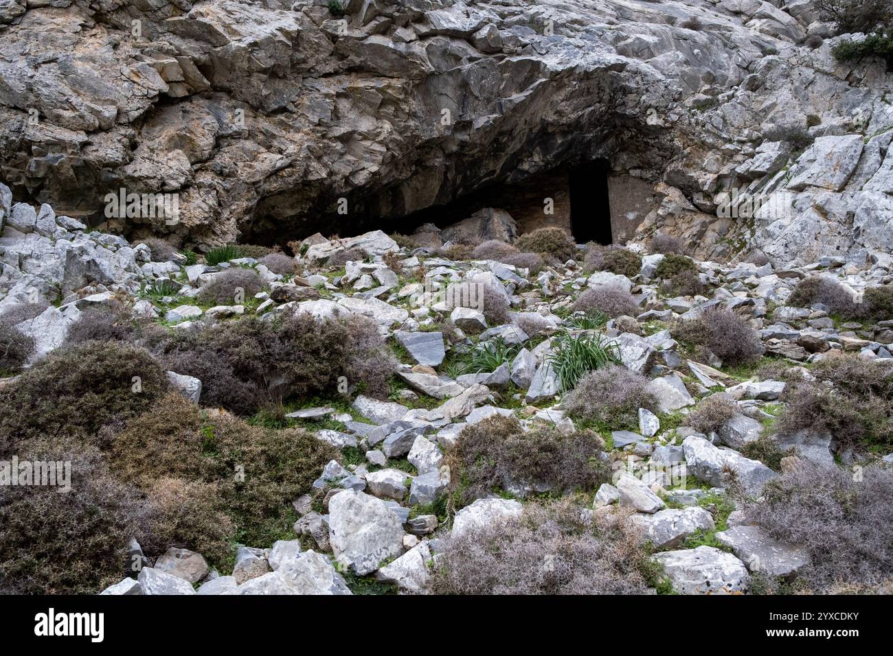 The cave of Mount Zeus in Naxos, an island in the Cyclades archipelago ...
