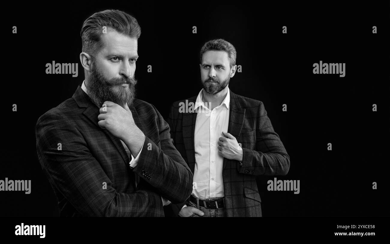 Two men wearing casual Black and White Stock Photos & Images - Alamy