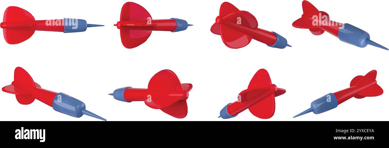 Darts game throwing arrows. Realistic 3D flying dart with aerodynamic ...