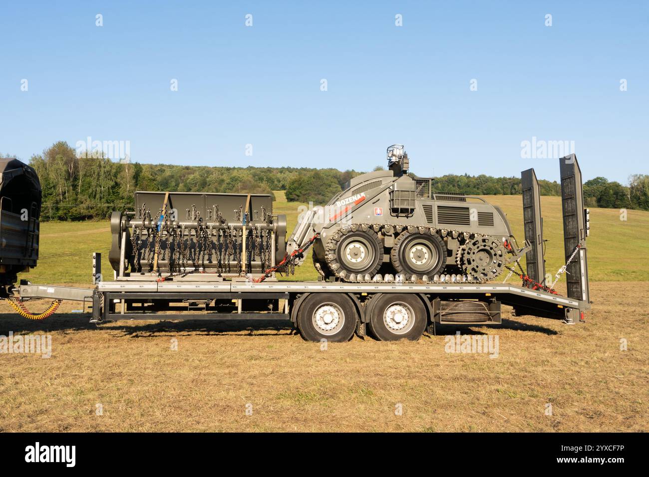 Bozena 5 - unmanned remote controlled demining vehicle with flail, on a ...