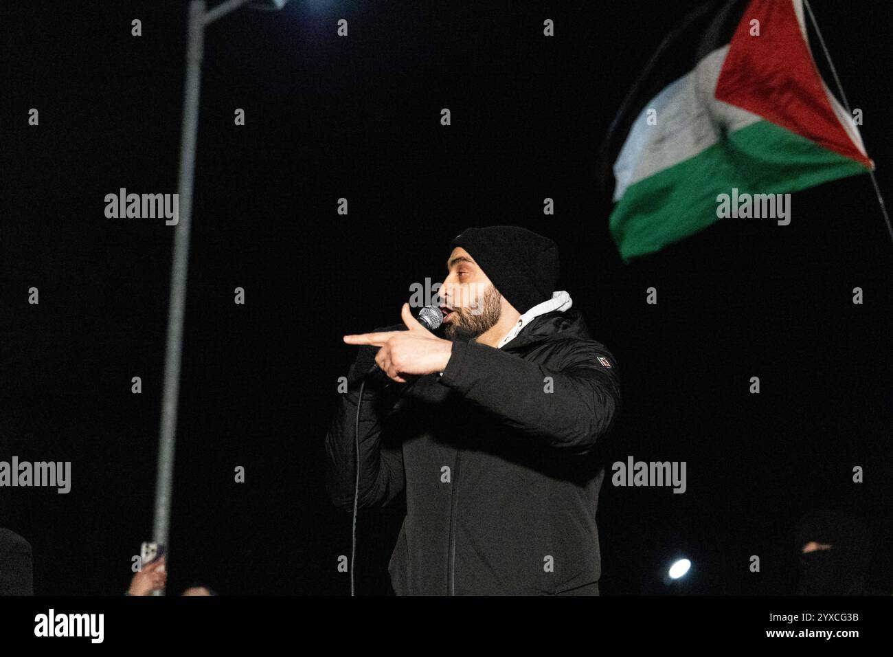 Protest outside Bronzefield Prison including a performance by rapper ...