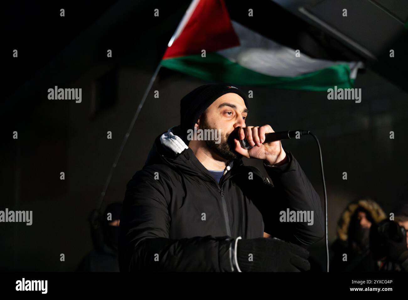 Protest outside Bronzefield Prison including a performance by rapper ...