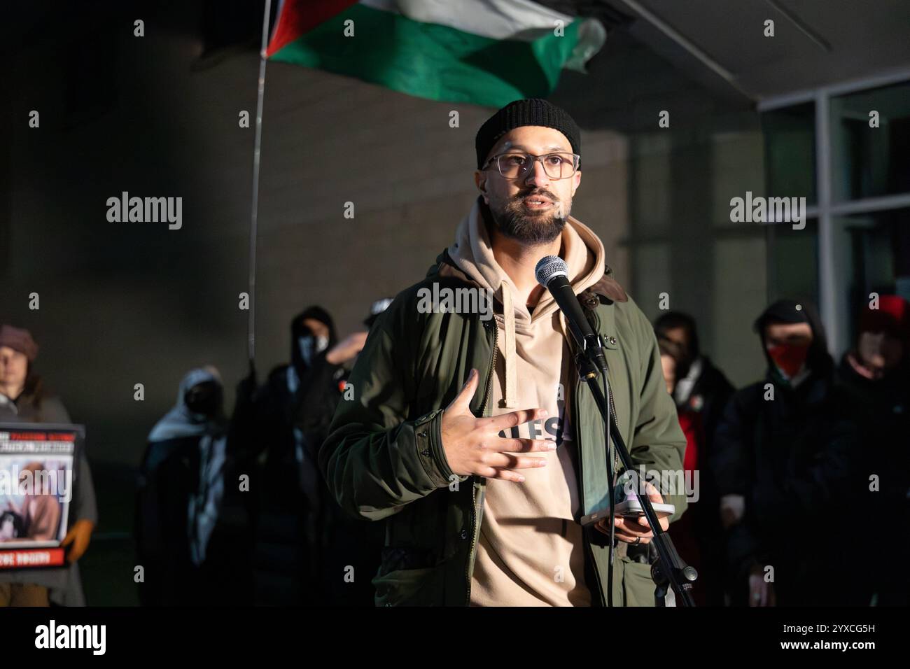 Protest outside Bronzefield Prison including a performance by rapper ...