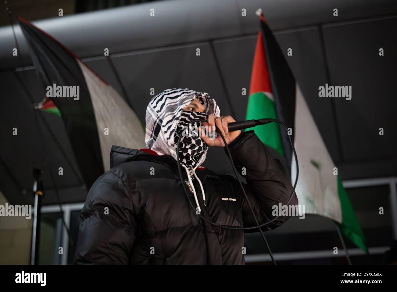 Protest outside Bronzefield Prison including a performance by rapper ...