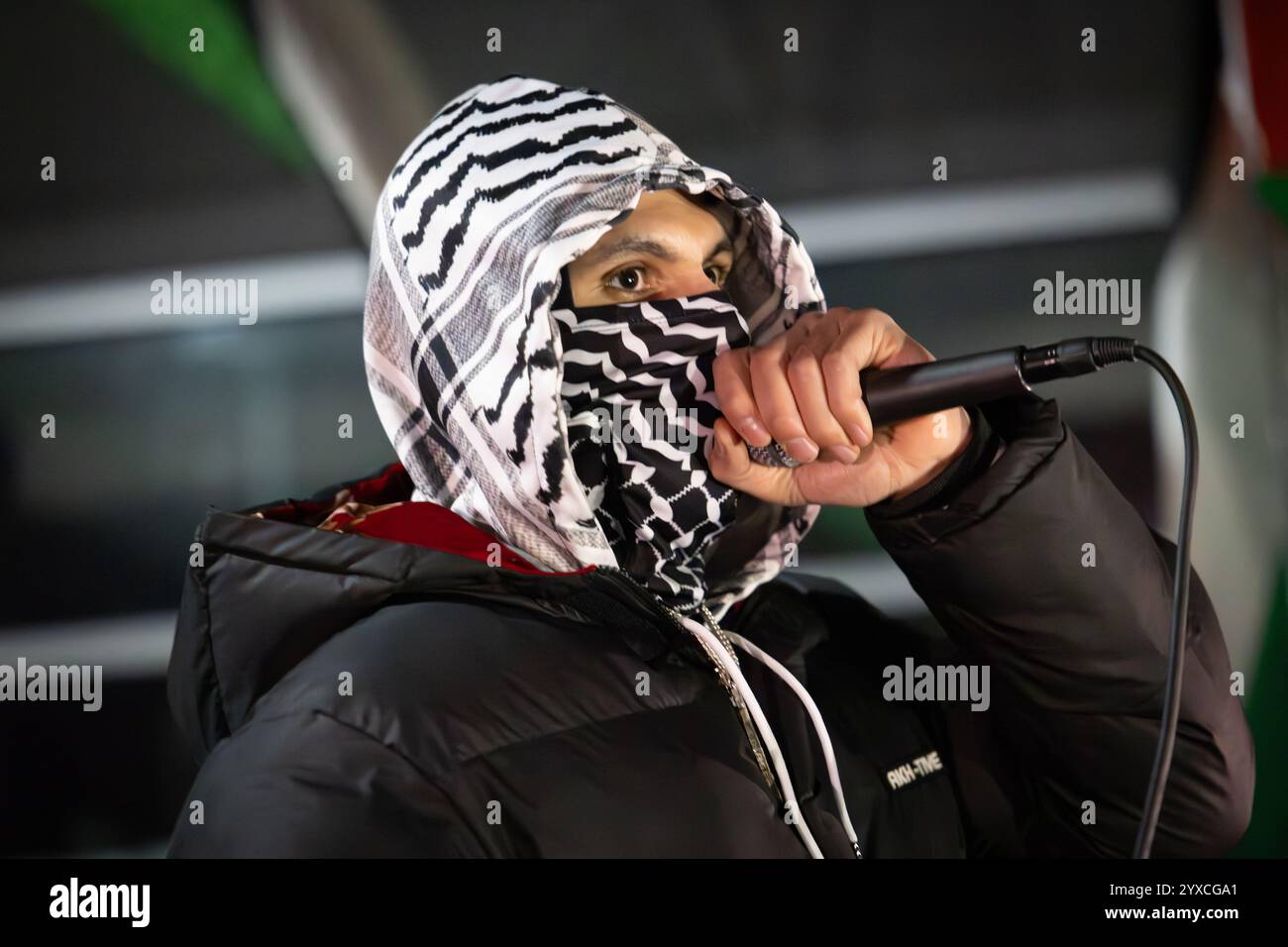 Protest outside Bronzefield Prison including a performance by rapper ...