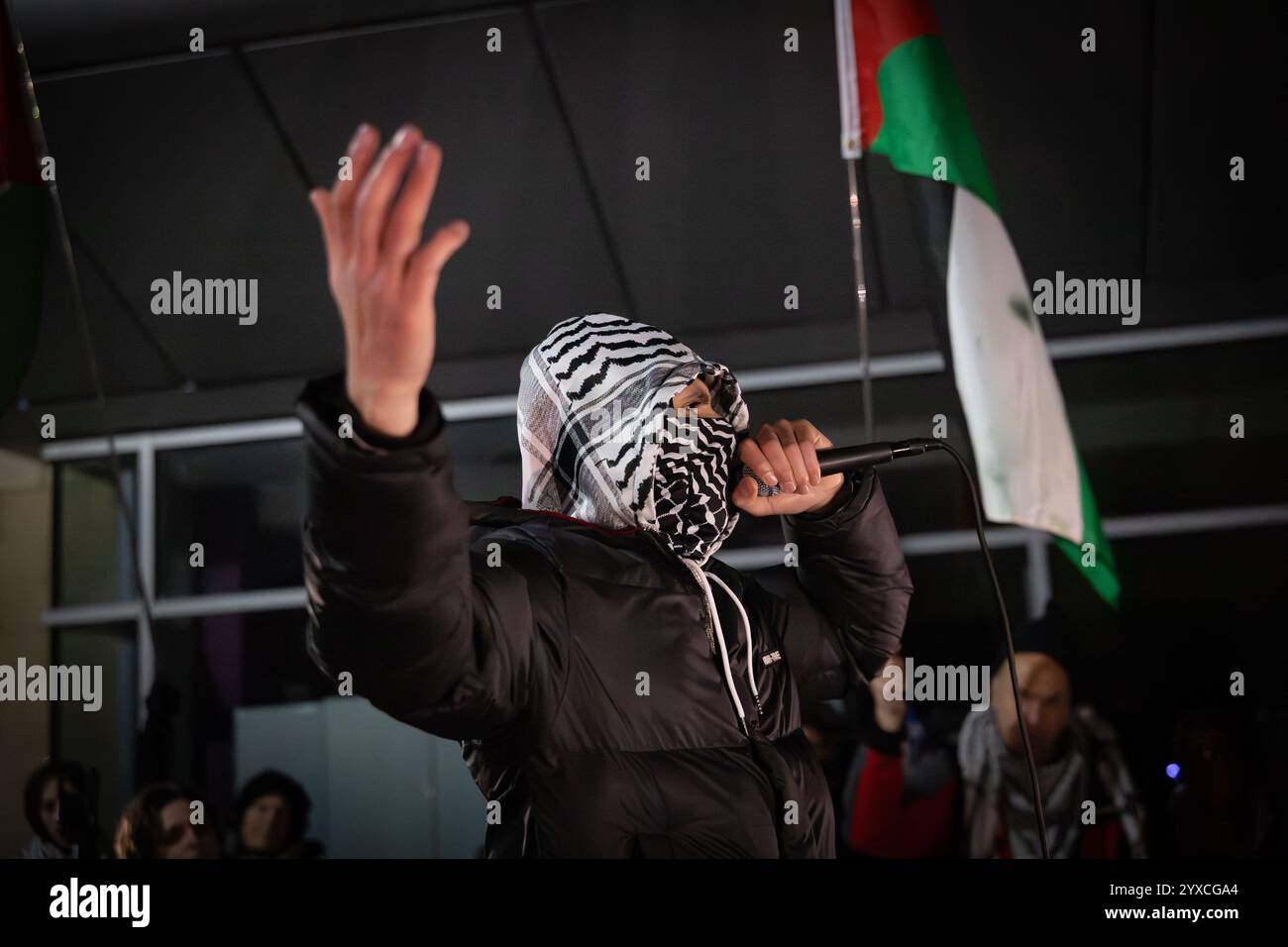 Protest outside Bronzefield Prison including a performance by rapper ...