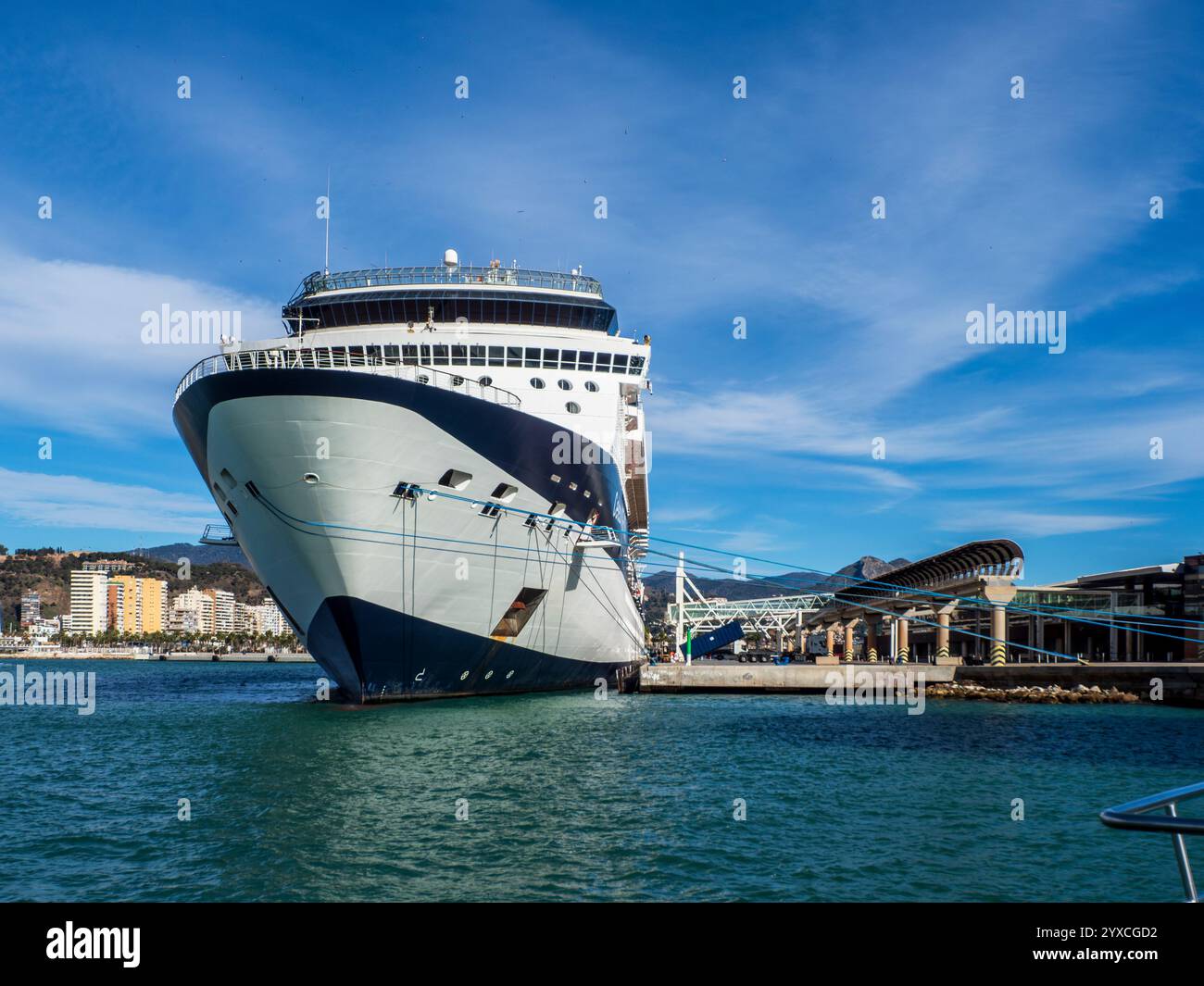 Cruise ship berthed at Malaga port Stock Photo - Alamy